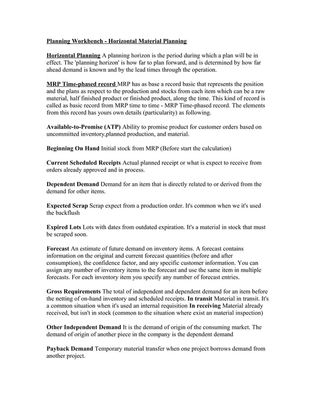 Horizontal plan description | DOC