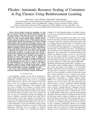 FScaler: Automatic Resource Scaling of Containers in Fog Clusters Using Reinforcement Learning | PDF