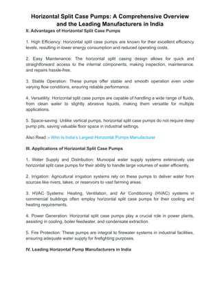 Horizontal Split Case Pumps: A Comprehensive Overview and the Leading ...
