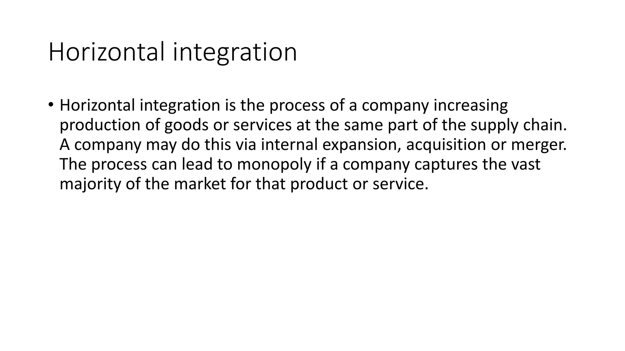 Horizontal & Vertical Integration | PPTX