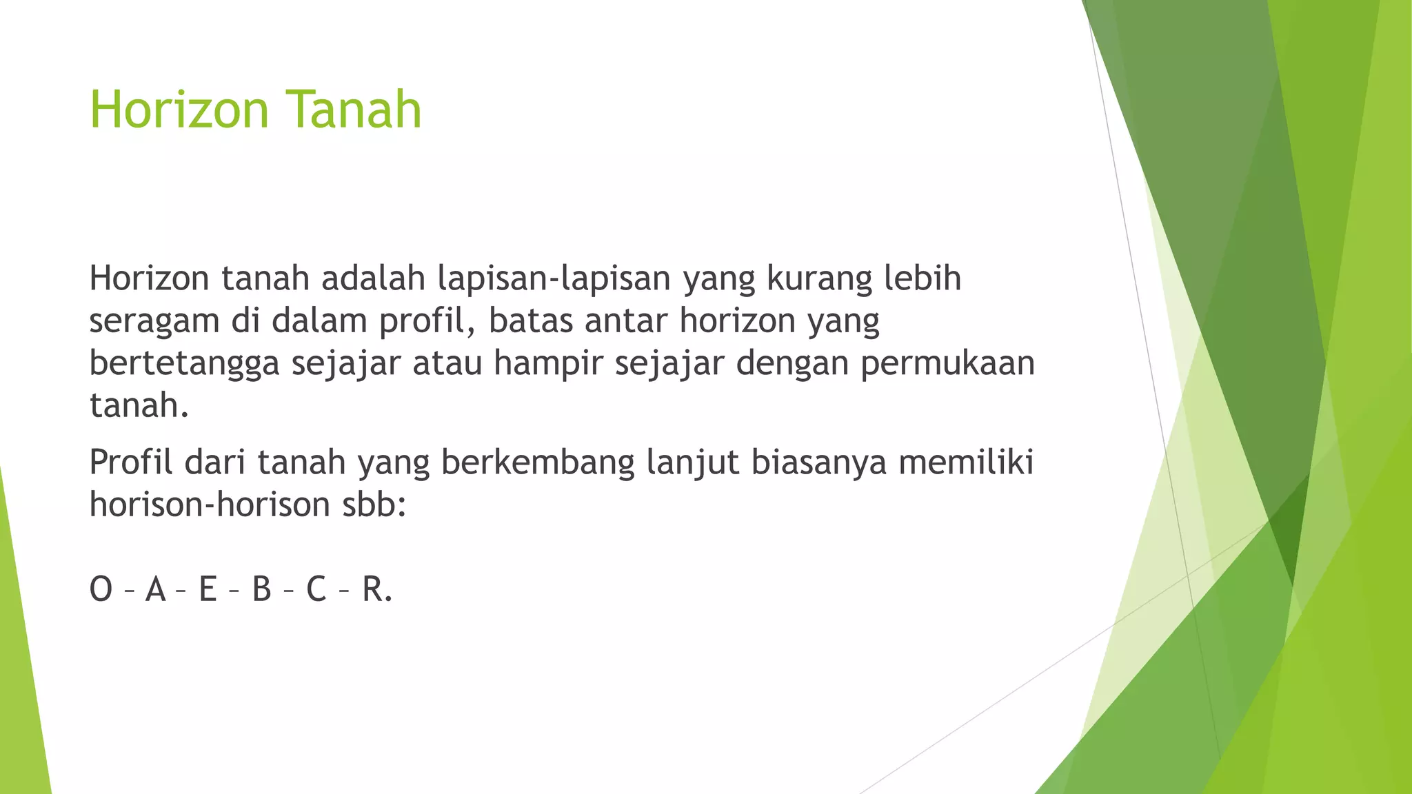 Horizon tanah | PPTX