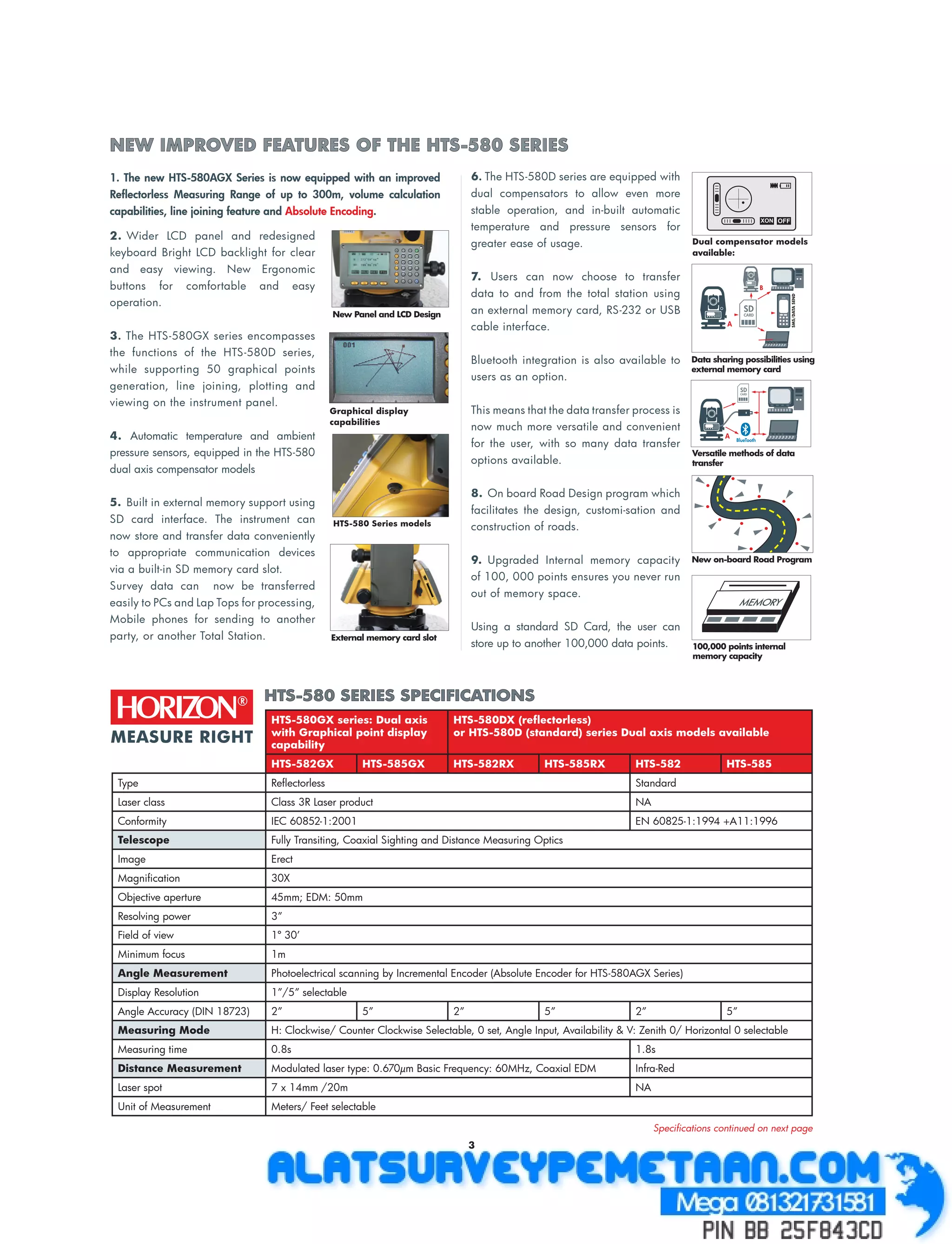 Horizon total stations 580 series - Alat Survey Pemetaan Com | PDF