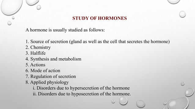 Hormonal cascade system involving hypothalamus | PPT