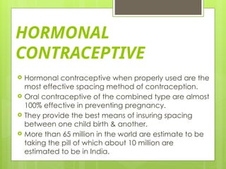hormonal contraceptive.pptx different types | PPTX
