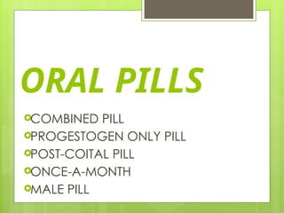 hormonal contraceptive.pptx different types | PPTX