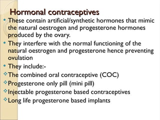 GYNECOLOGY NOETS ON HORMONAL CONTRACEPTIVES.ppt