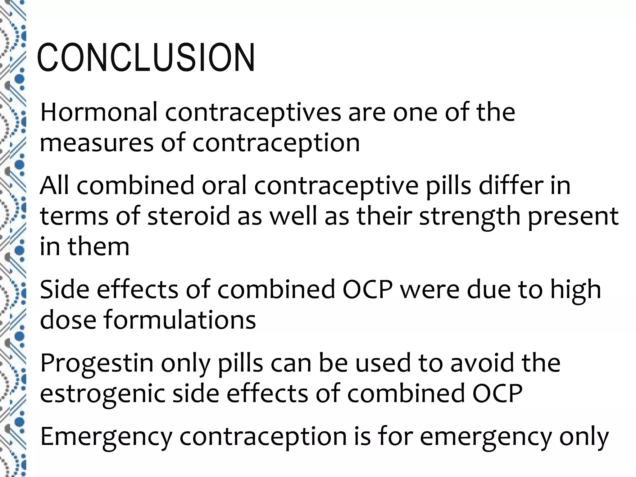 Hormonal contraceptives 1 | PPTX
