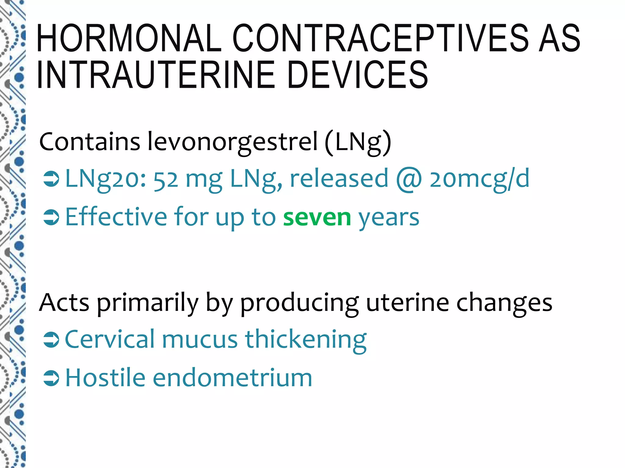Hormonal contraceptives 2 | PPTX