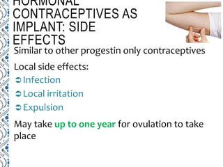 Hormonal contraceptives 2 | PPTX