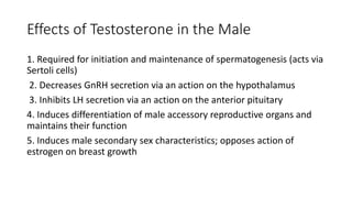 HORMONAL CONTROL IN MALE Reproductive Function | PPTX