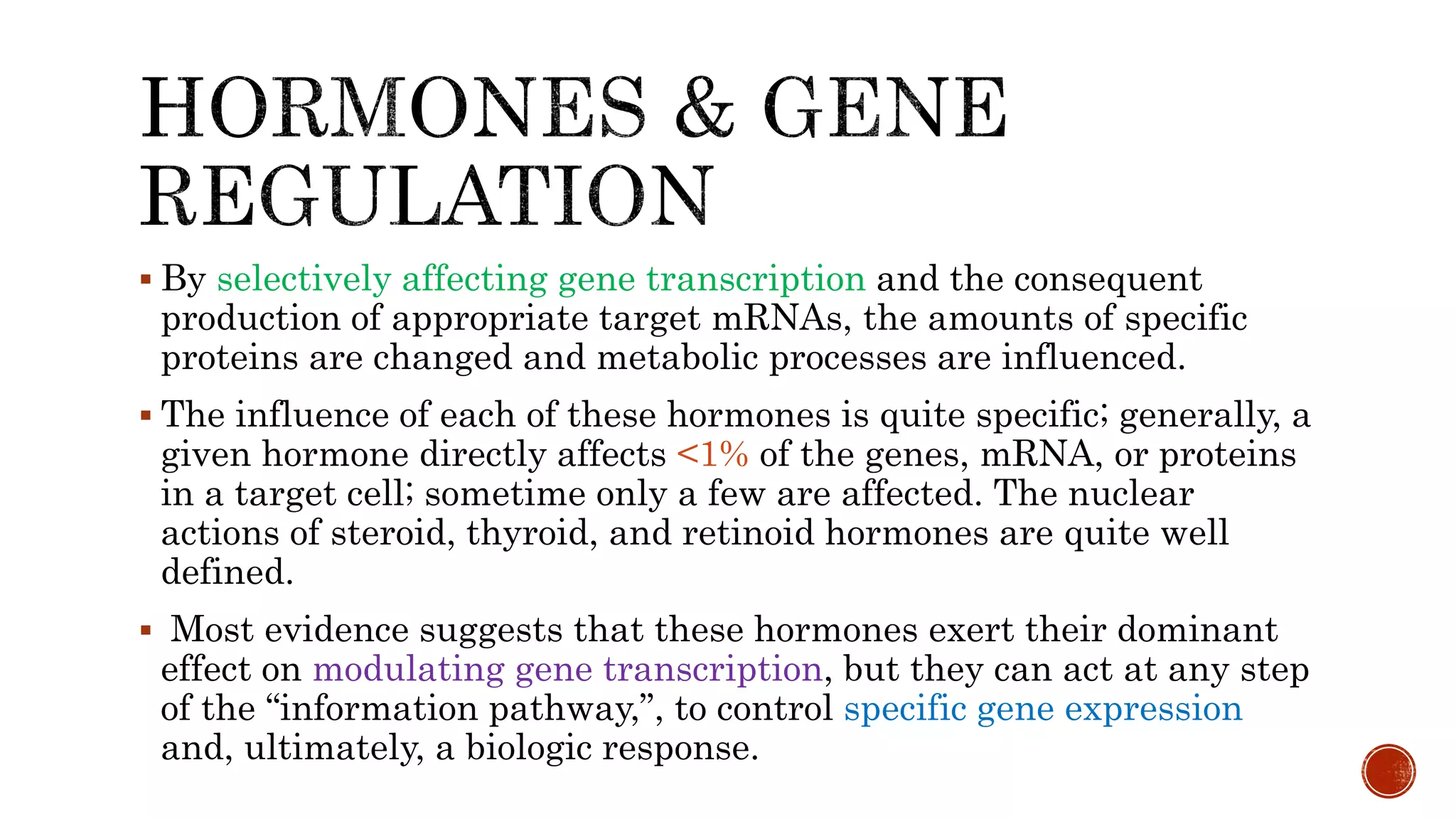 Hormonal control in transcription | PPTX
