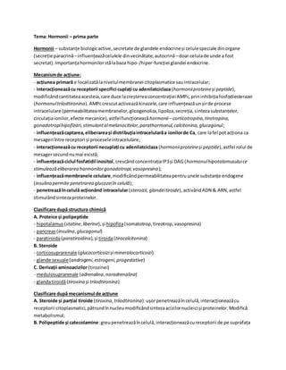 Farmacologie: preparate hormonale | DOCX