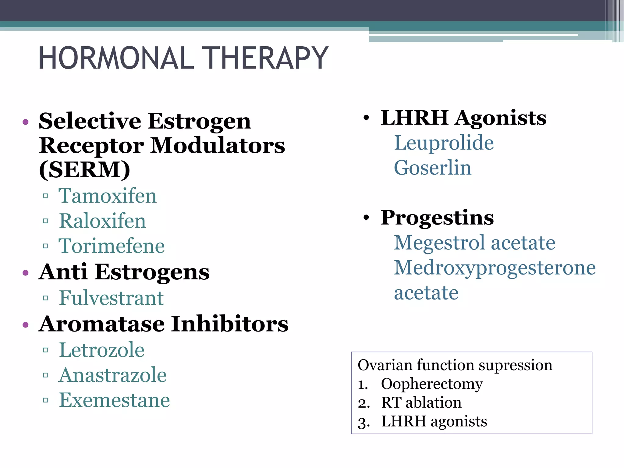 Hormonal therapy in breast cancer | PPTX