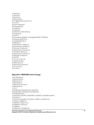 Hormonal treatment for uterine adenomyosis (protocol) cochrane | PDF