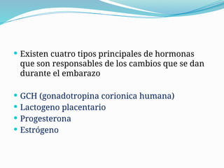 HORMONAS EN EL EMBARAZO, cambios endocrinos | PPTX