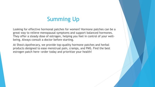 Hormone Patches For Women: Uses, Benefits, and Side Effects | PPT ...