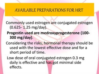 HORMONE REPLACEMENT therapy | PPTX