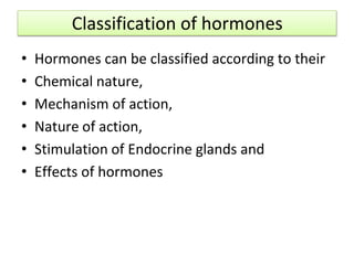 Hormones and its classification | PDF