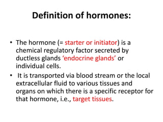 Hormones.pptx | Hormonal Disorders | Endocrine and Metabolic Diseases