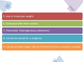 Hormones.pptx this ppt is related to harmones harmones play an ...
