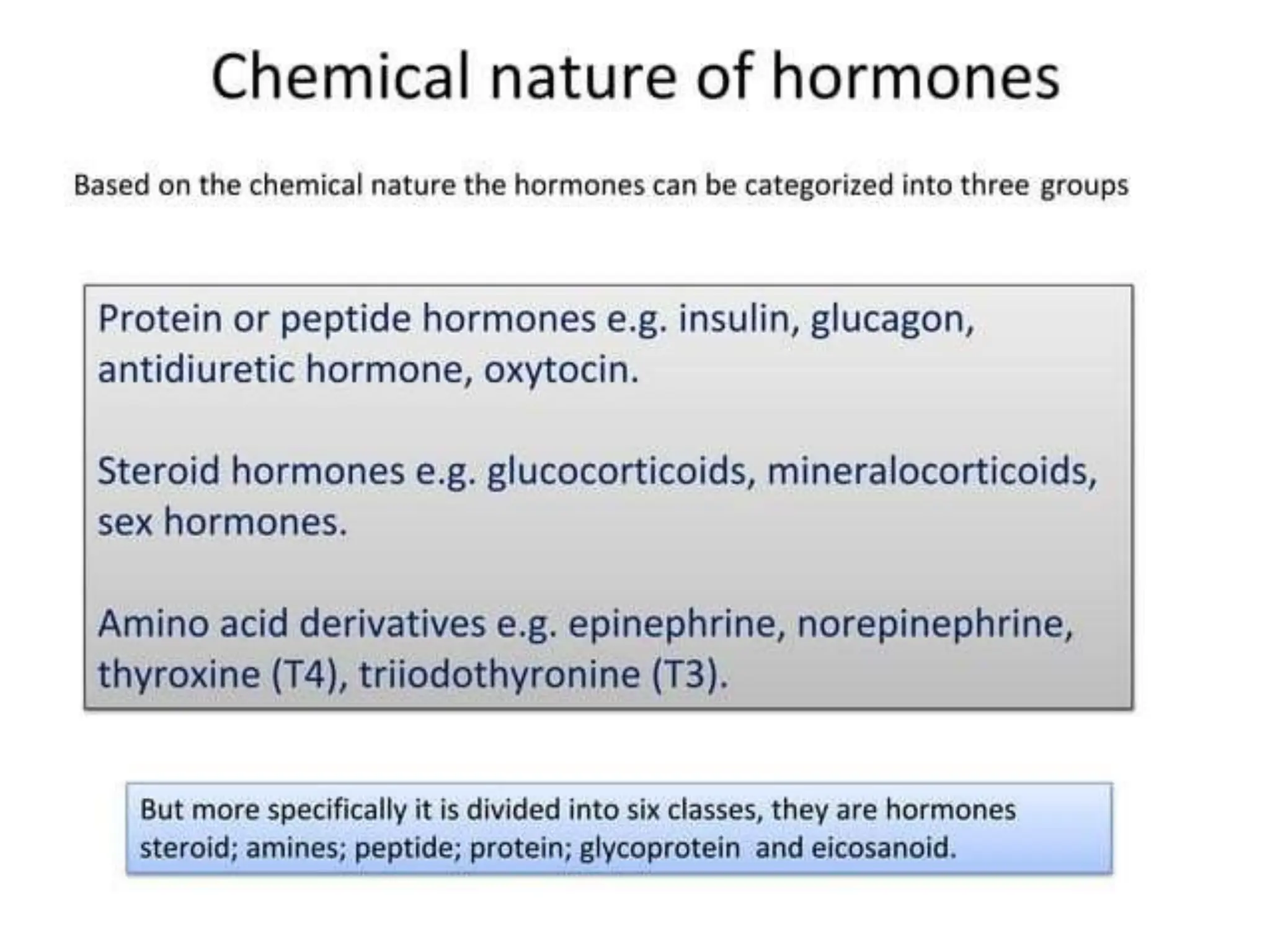 HORMONES AND CLASSIFICATION WITH THEIR FUNCTIONS | PPTX
