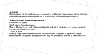 Hormones, classification and target organs.pptx