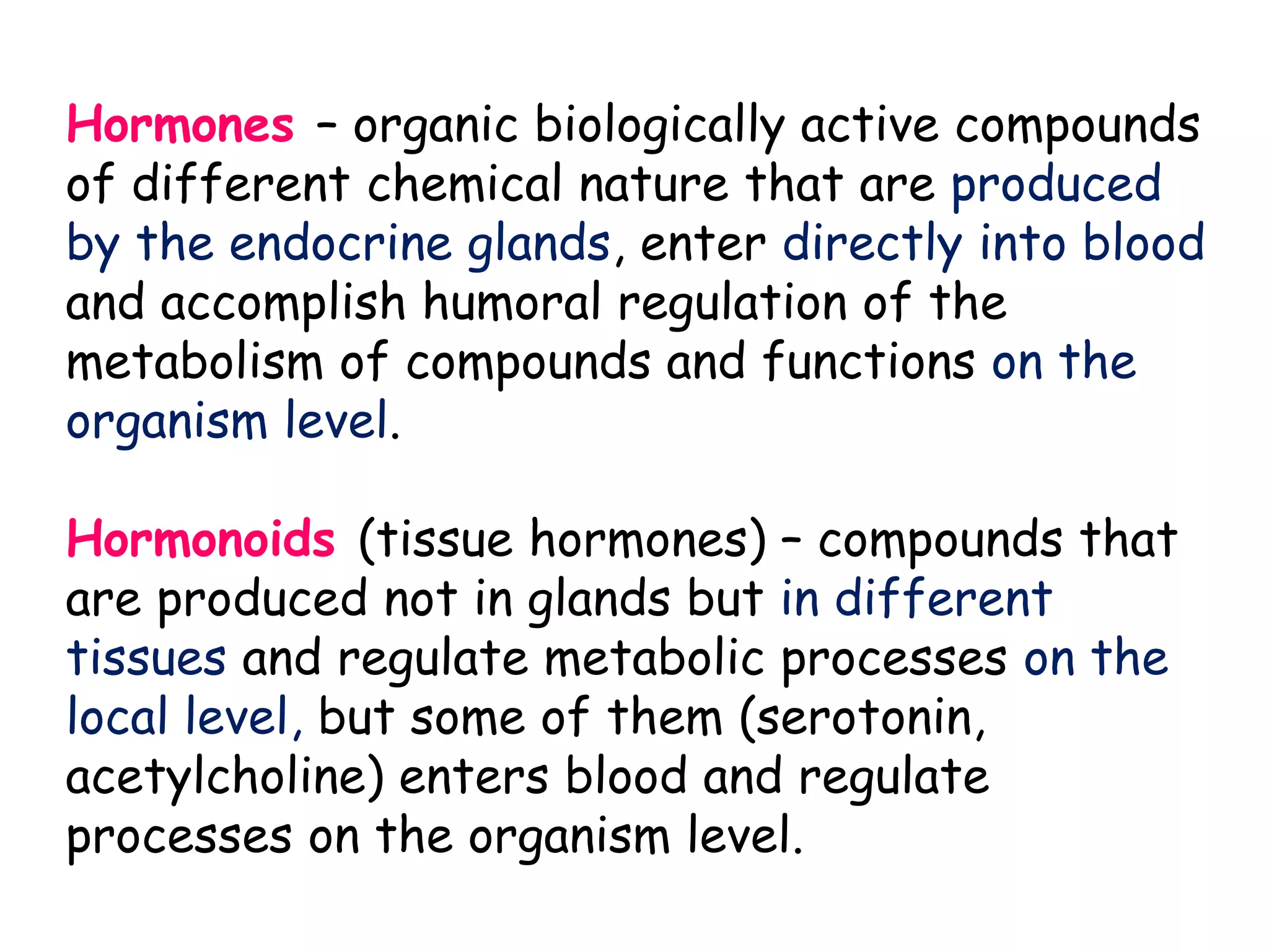 Hormones gen. characterist., classific. i | PPTX
