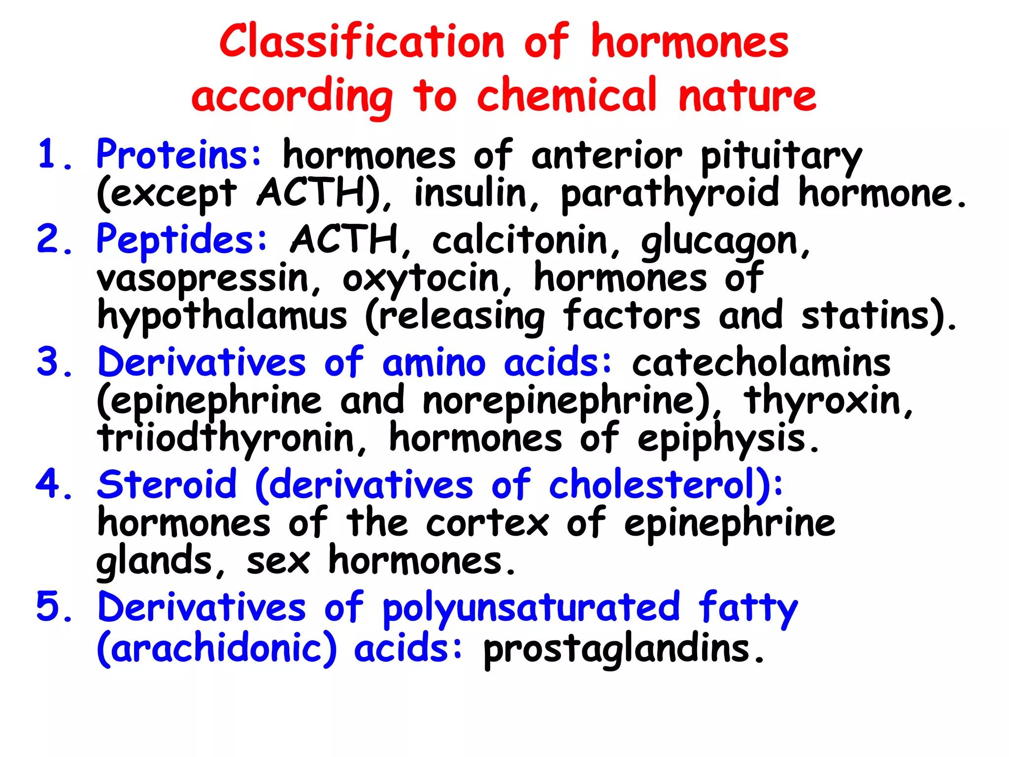 Hormones gen. characterist., classific. i | PPTX