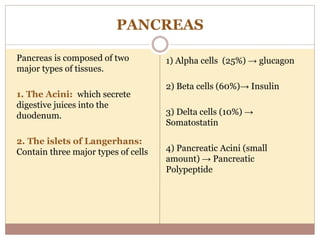 Hormones of pancreas (The Guyton and Hall physiology Maryam Fida (o ...