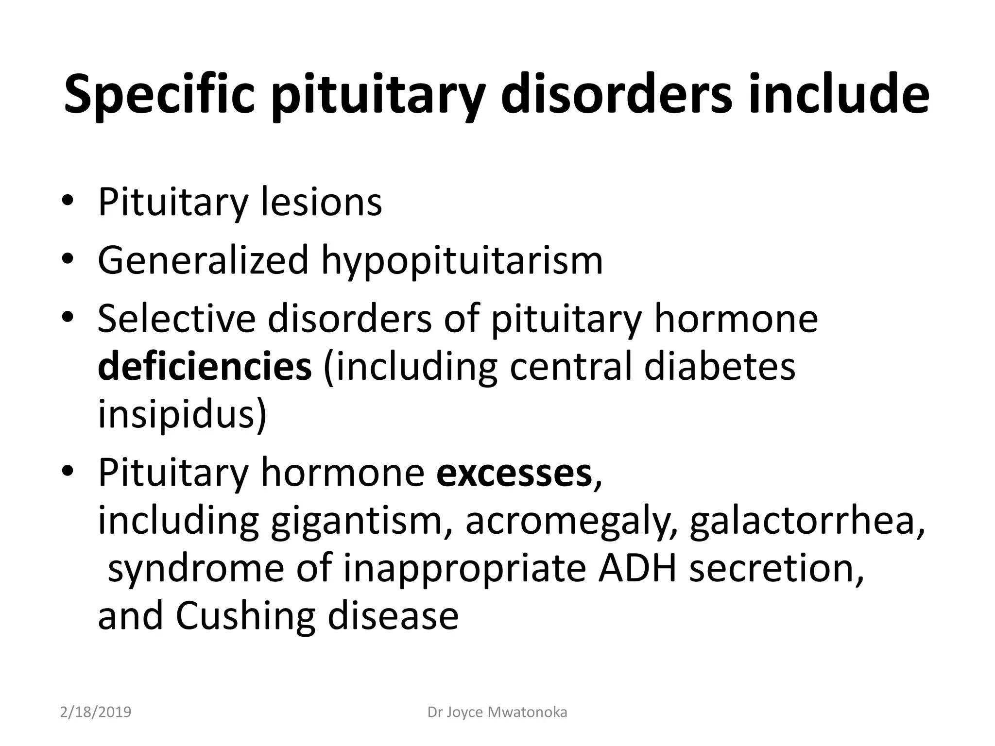 Hormones of pituitary gland and its disorders | PPTX