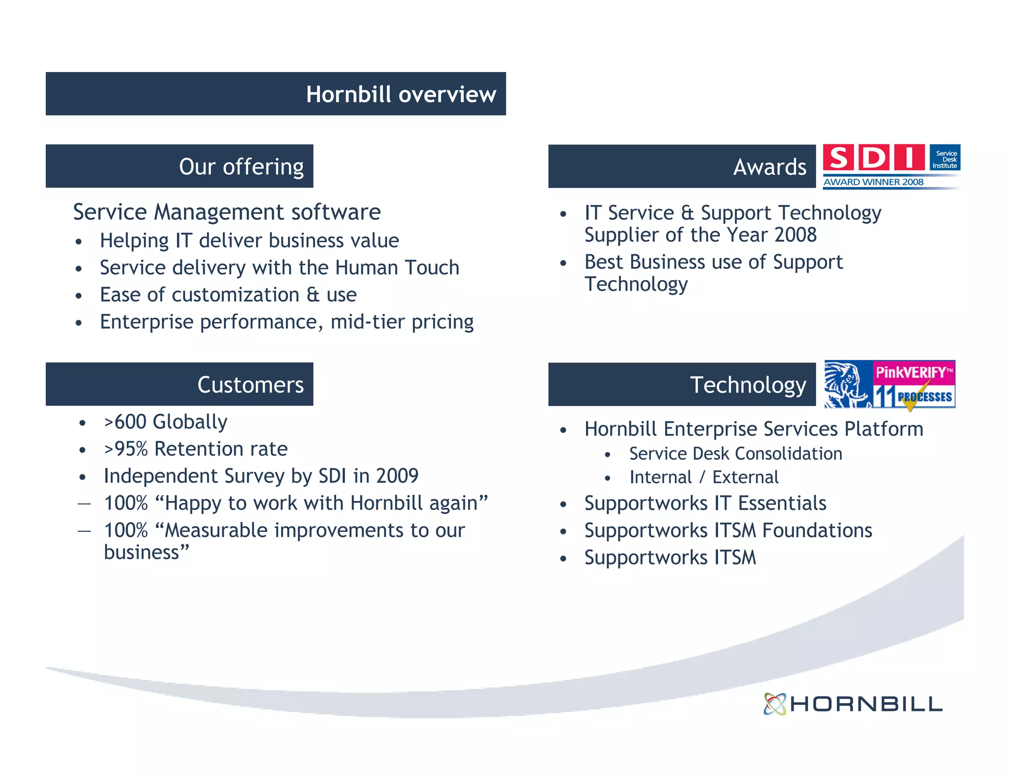 Hornbill Overview - Bite Size Offer | PDF