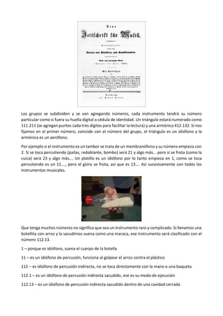 Instrumentos musicales - Hornbostel y Sachs | PDF