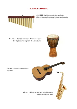 Instrumentos musicales - Hornbostel y Sachs | PDF