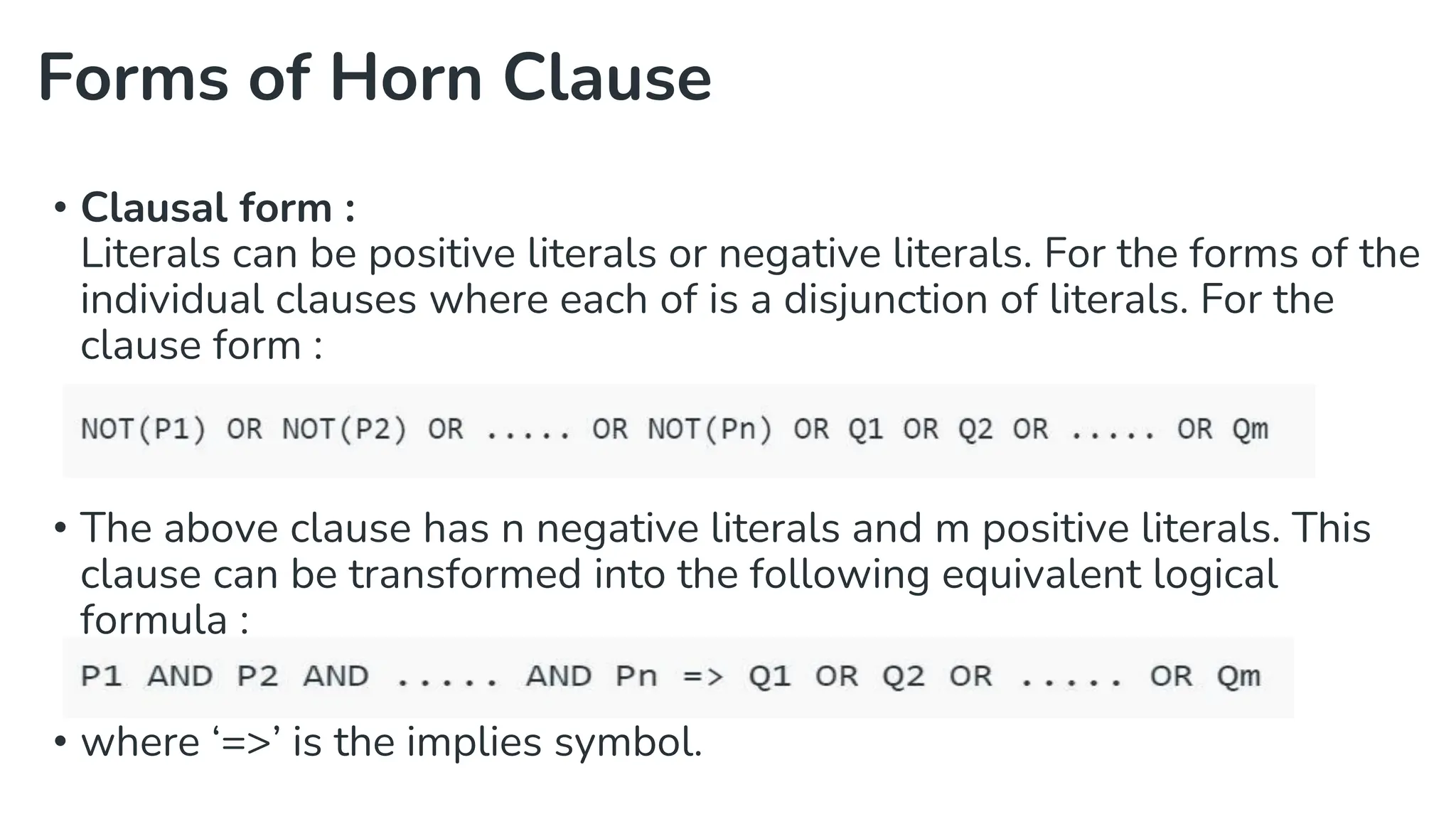 Horn clause and applications with detail | PDF | Programming Languages | Computing