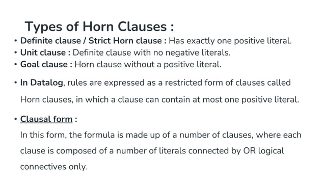 Horn clause and applications with detail | PDF | Programming Languages | Computing