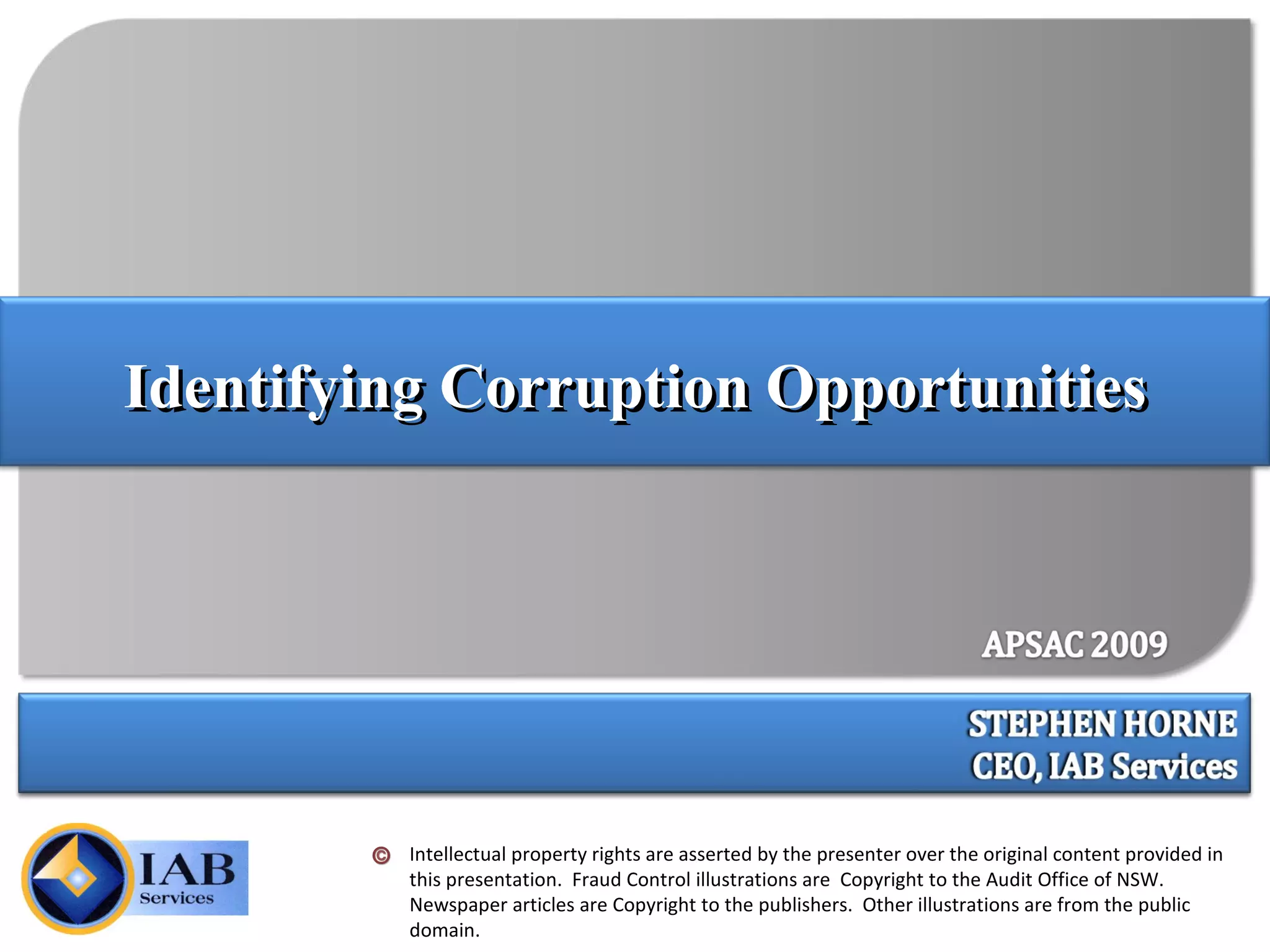Corruption Risks Update 2009 | PPT | Free Download