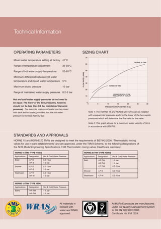 Horne - Thermostatic Mixing Valves (TMV's) Taps & Showers - Brochure | PDF