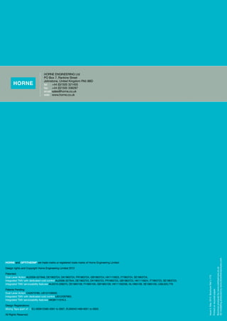 Horne OPTITHERM Thermostatic Mixing Tap - Specification Manual | PDF