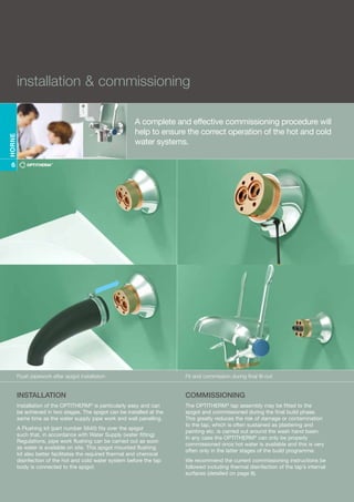 Horne OPTITHERM Thermostatic Mixing Tap - Specification Manual | PDF