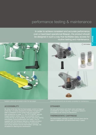 Horne OPTITHERM Thermostatic Mixing Tap - Specification Manual | PDF