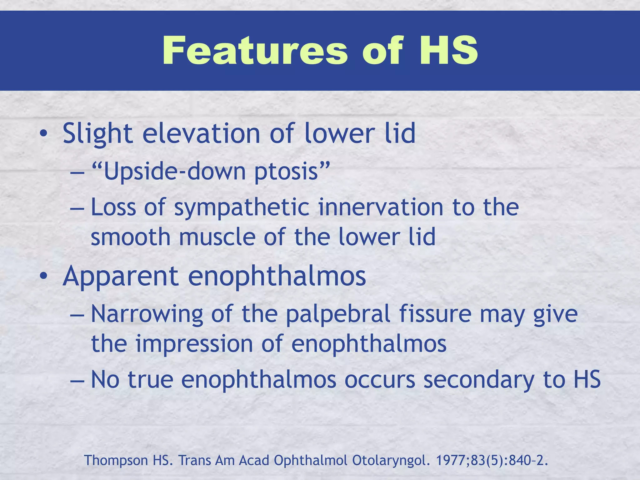 Horner Syndrome | PPTX