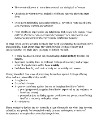 Horney and psychoanalytic social theory | PDF