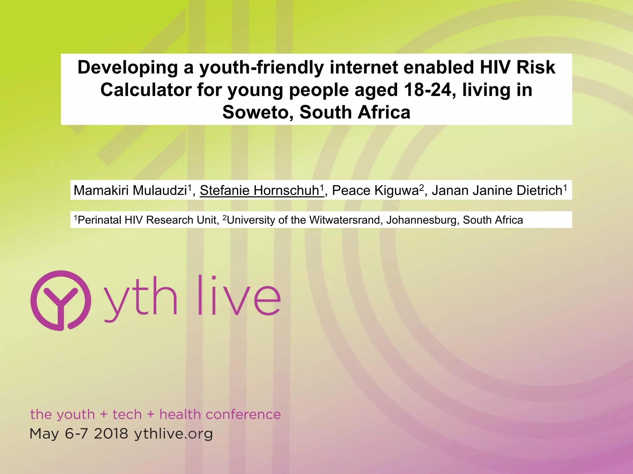 Developing a youth-friendly internet enabled HIV Risk Calculator for ...