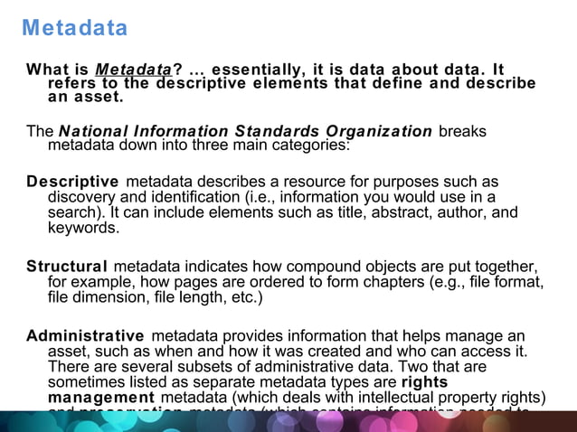 Making Meaning with Metadata | PPT
