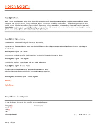 Horon egitimi | PDF