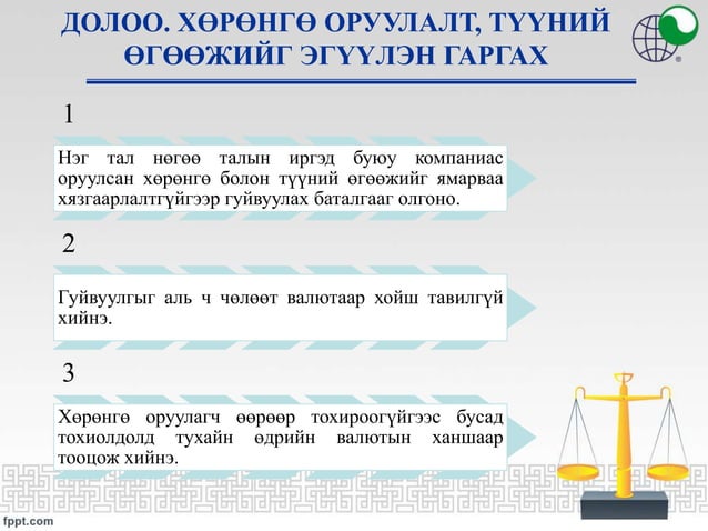 Horongo oruulalt | PPT