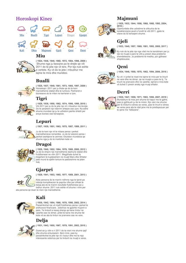 Horoskopi kinez | PDF