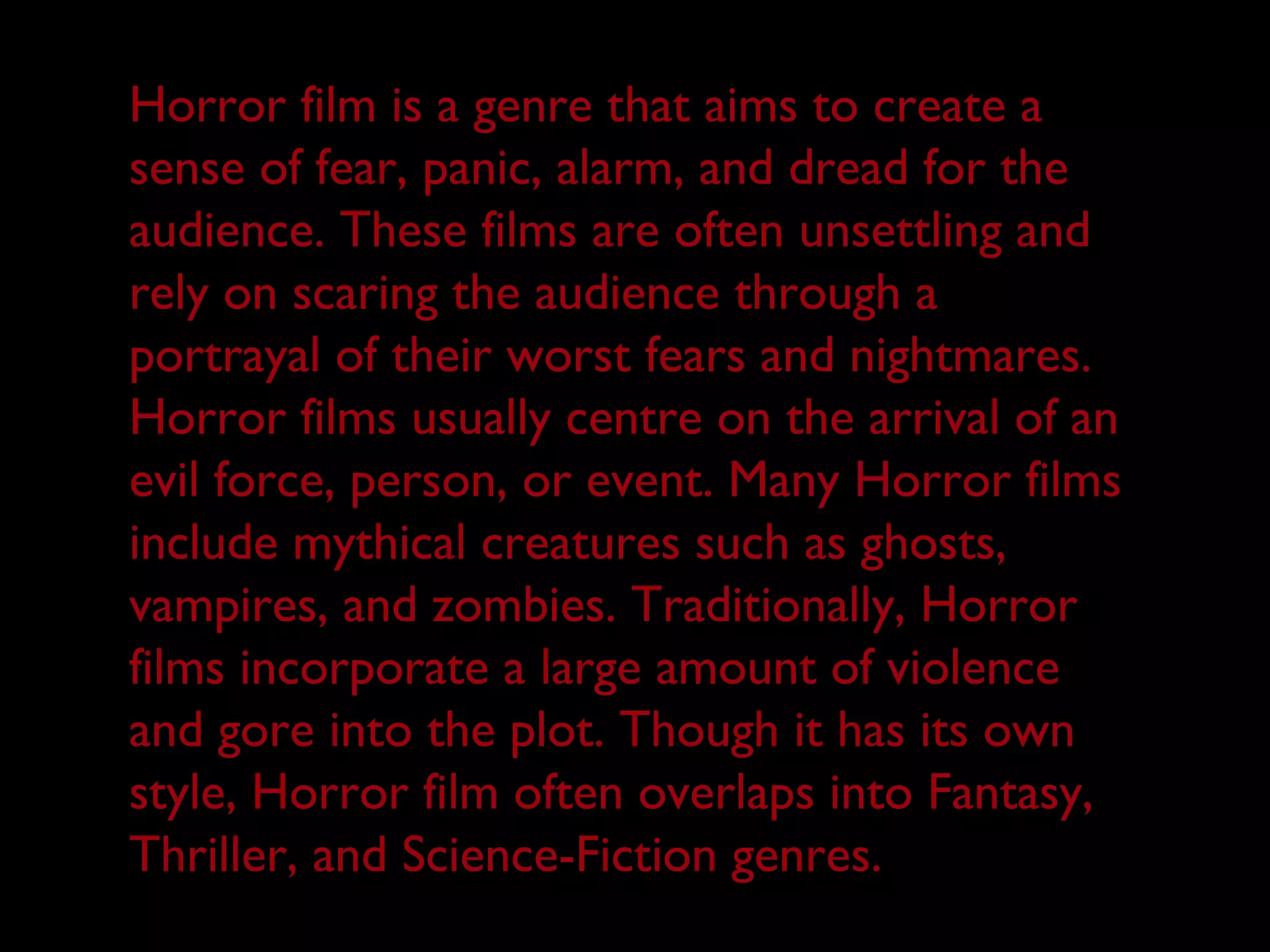 Horror | PPT | Horror | Genres