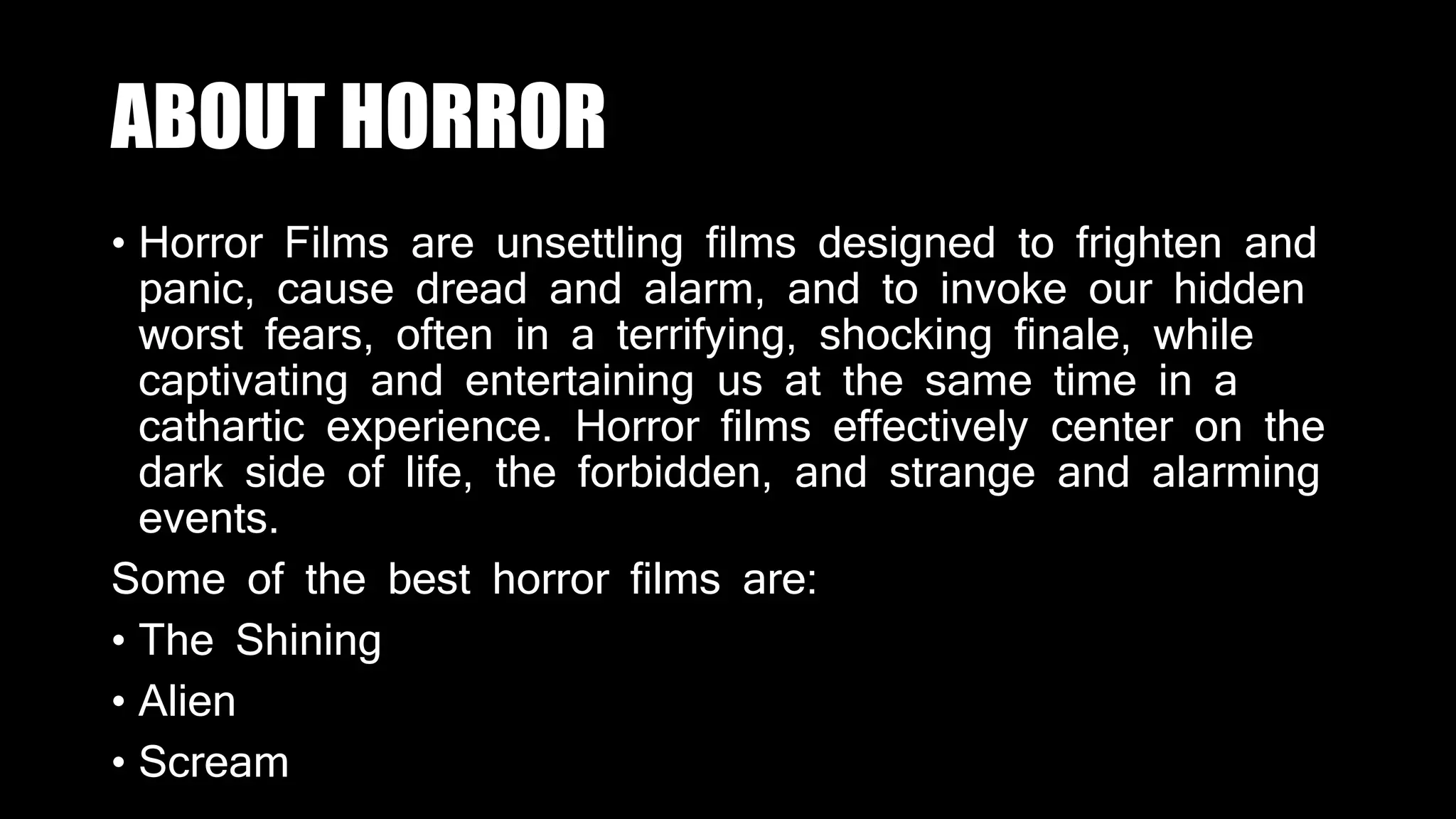 Horror | PPT