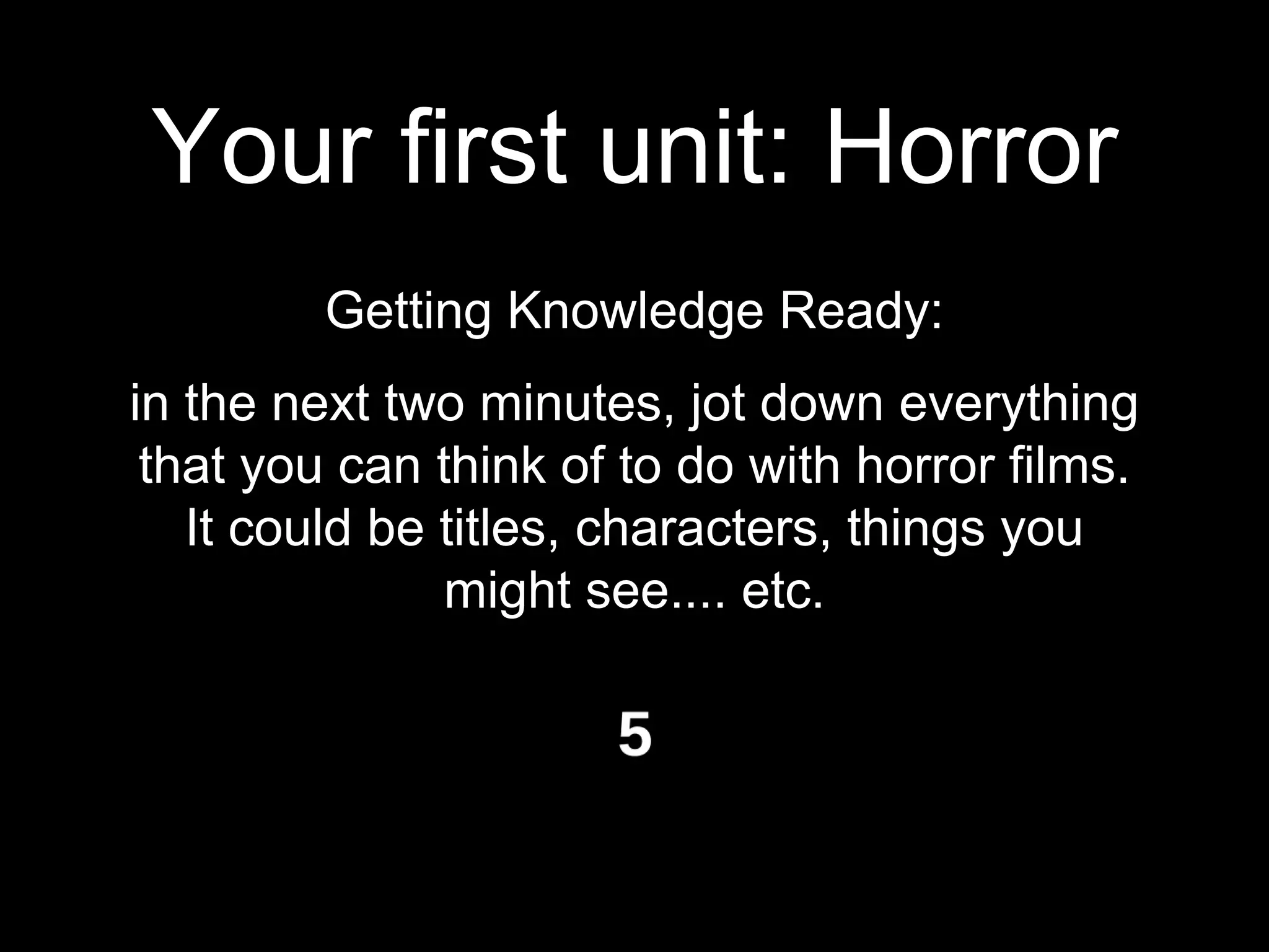 Horror codes and conventions power point | PPTX